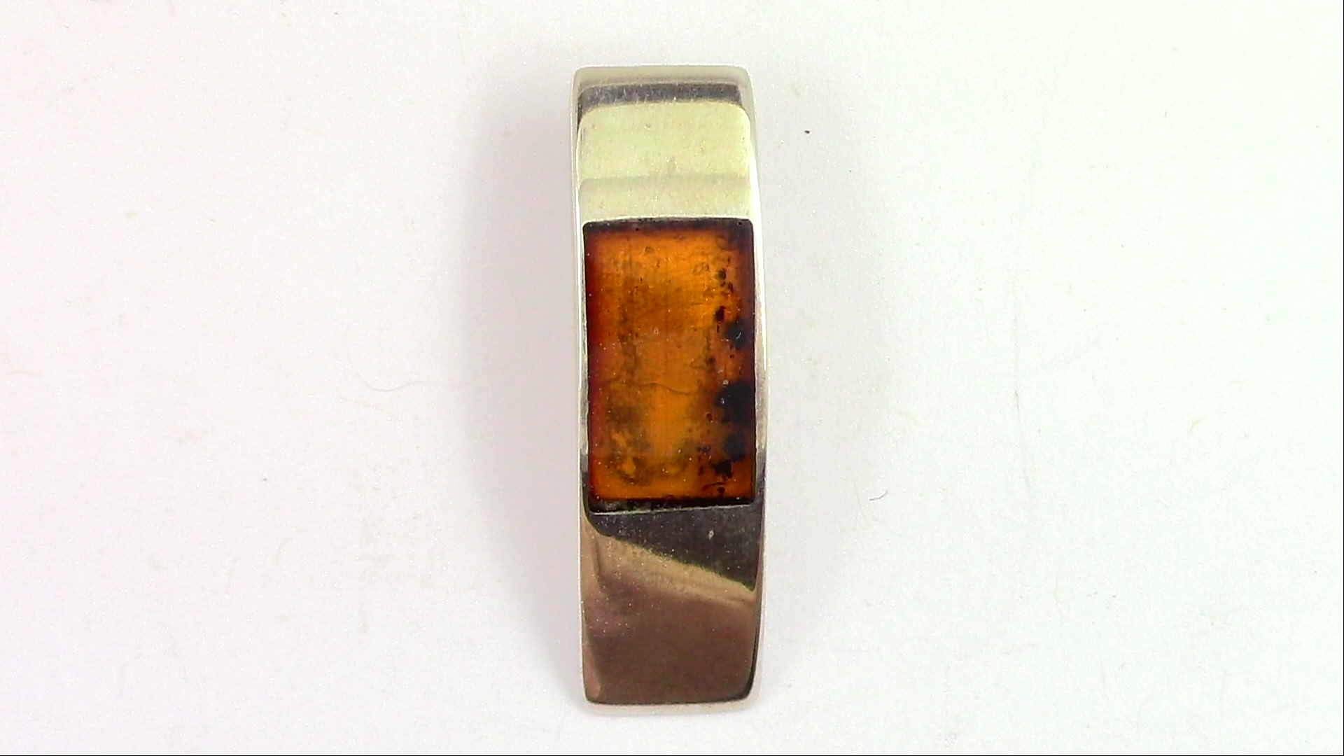 Baltic Amber Curved Inlay Pendant in Sterling Silver | Burnie's Rock ...