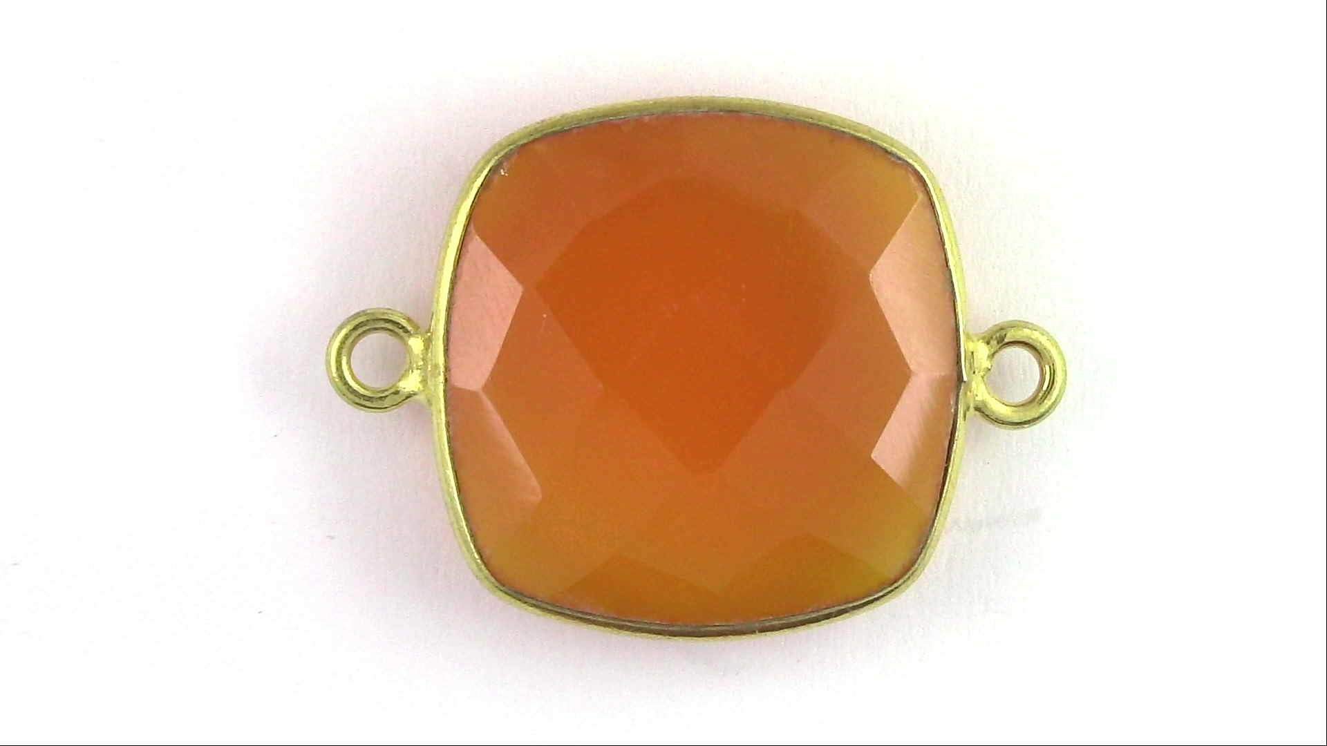 Carnelian Faceted Square-Shaped Vermeil Component | Burnie's Rock Shop ...